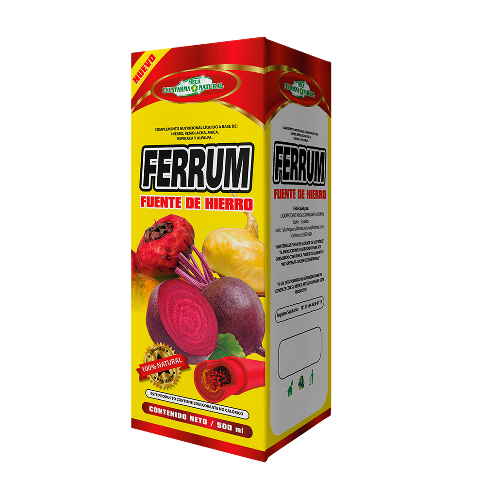 FERRUM SOLUCIÓN ORAL 500 ML MEGAECUAFARMA NATURAL | El Arbolito